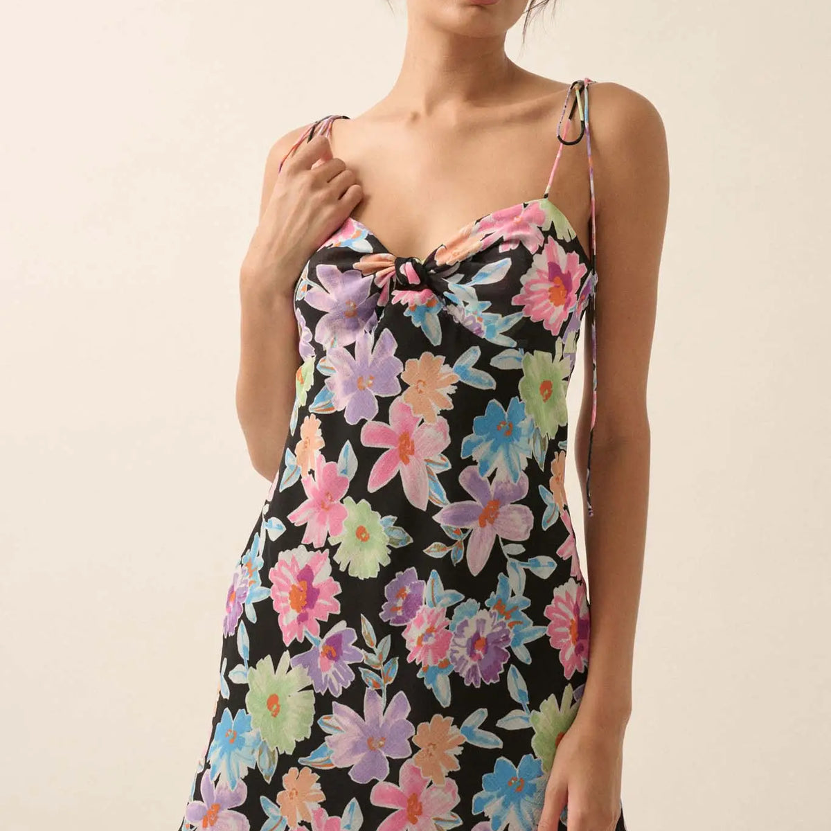 Brilliant Blooms Floral Chiffon Mini Dress