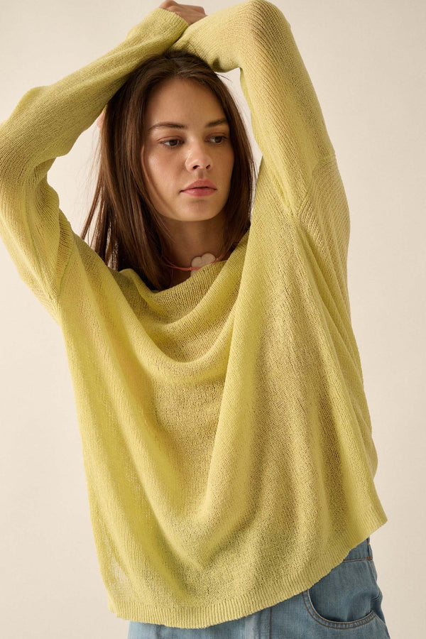 Sheer We Go Lightweight Knit Loose-Fit Sweater